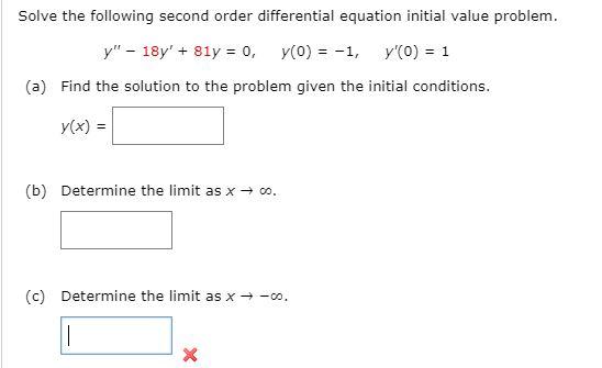 Solved Solve the following second order differential | Chegg.com