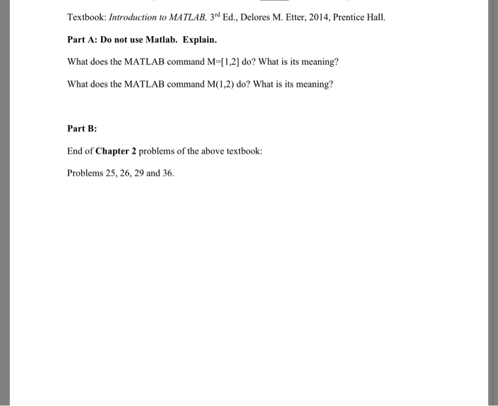Solved Textbook: Introduction to MATLAB, 3d Ed., Delores M. | Chegg.com
