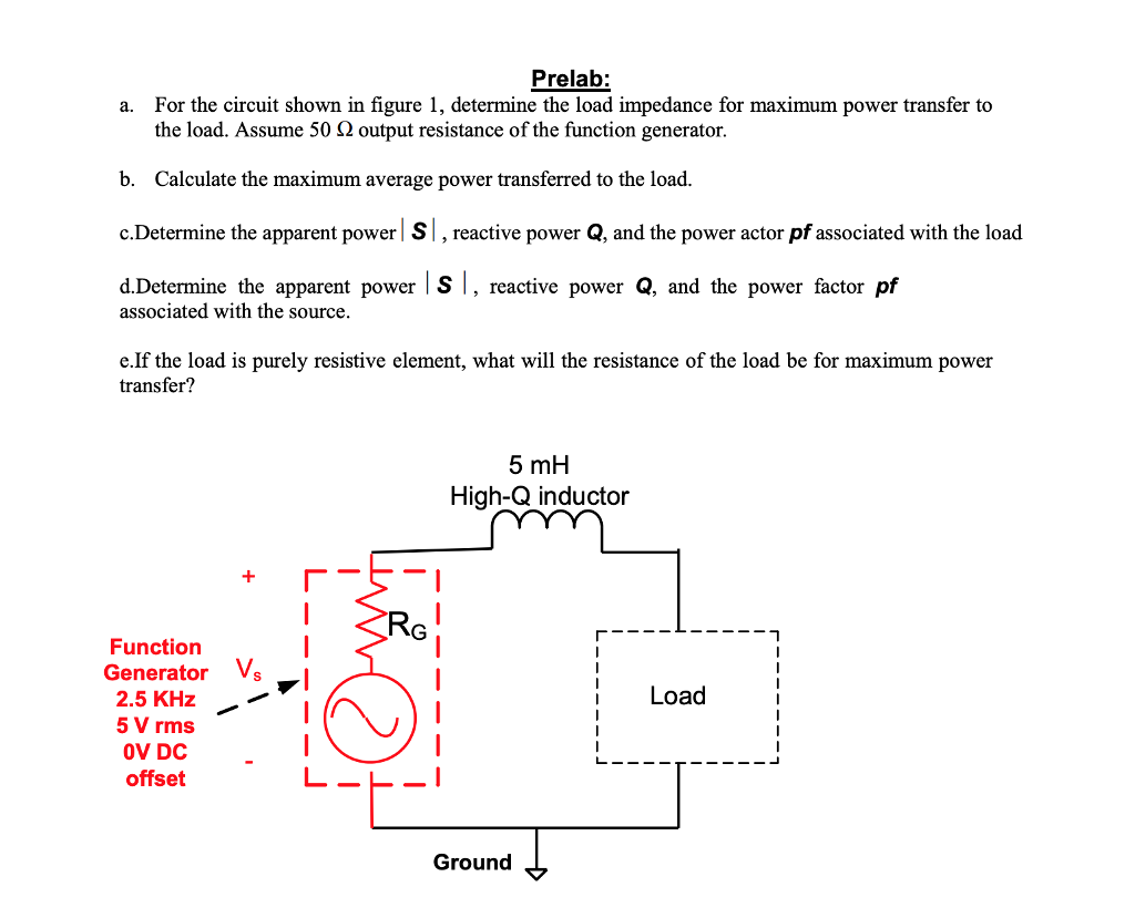 Solved Prelab: a. For the circuit shown in figure 1, | Chegg.com