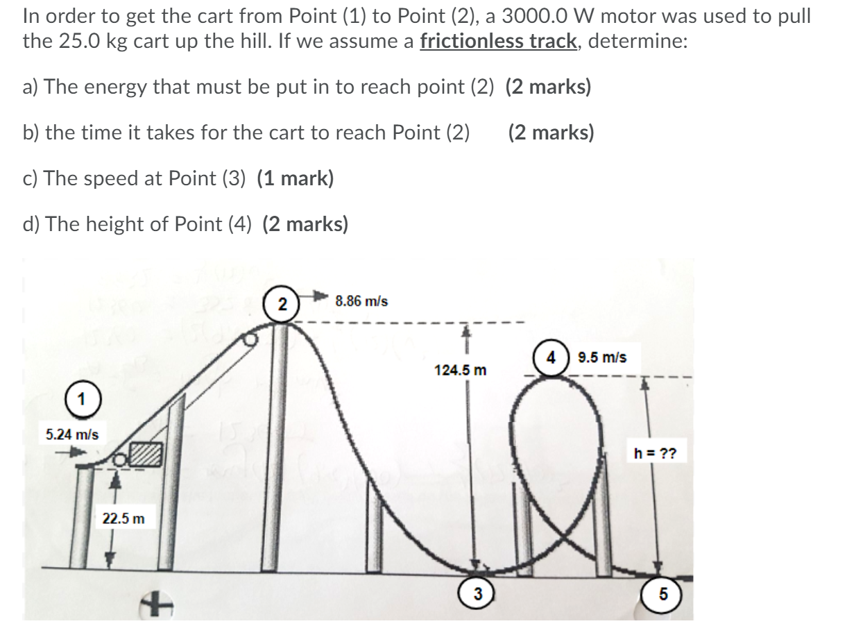Solved In order to get the cart from Point (1) to Point (2), | Chegg.com