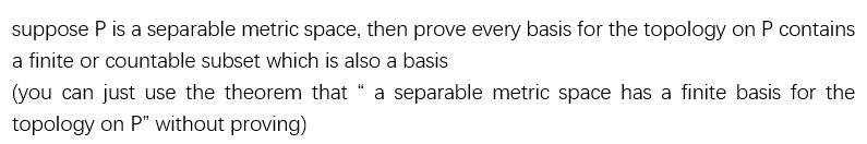 Solved suppose P is a separable metric space, then prove | Chegg.com