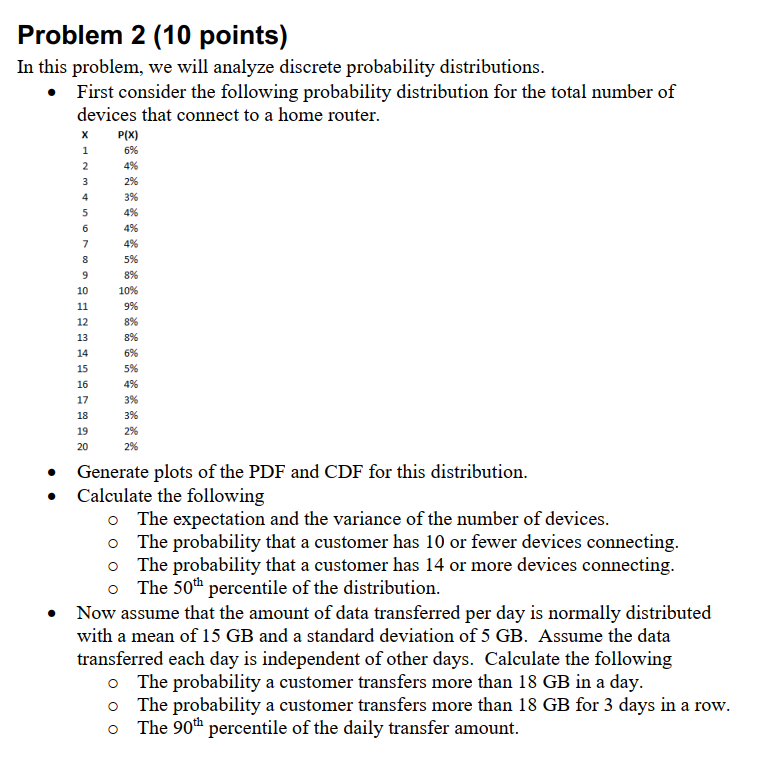 Solved In this problem, we will analyze discrete probability | Chegg.com