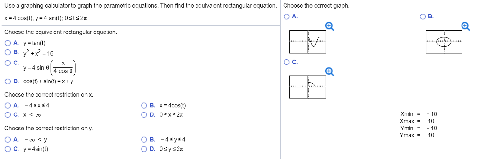 Solved Use a graphing calculator to graph the parametric | Chegg.com