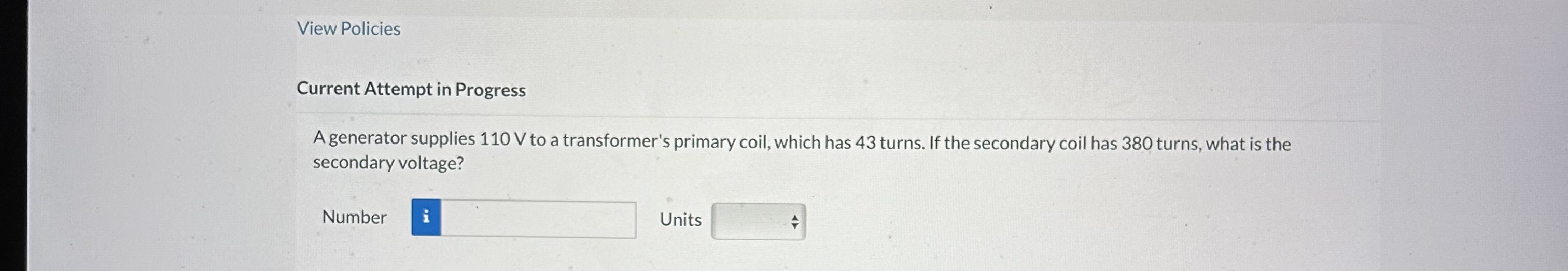 Solved View PoliciesCurrent Attempt in ProgressA generator | Chegg.com