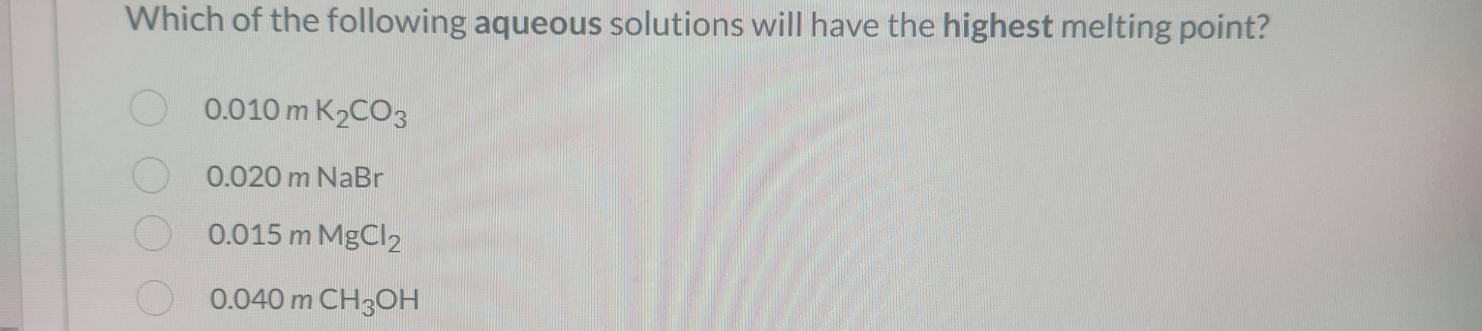 Solved Which of the following aqueous solutions will have | Chegg.com