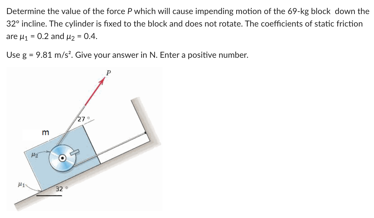 Solved Determine the value of the force P which will cause | Chegg.com