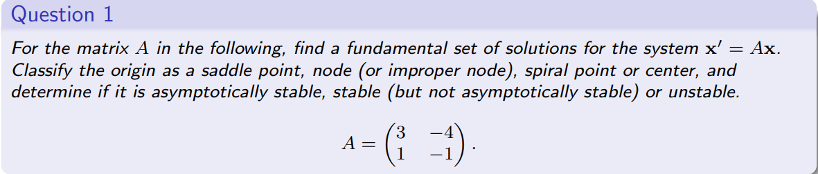 Solved Question 1For the matrix A ﻿in the following, find a | Chegg.com