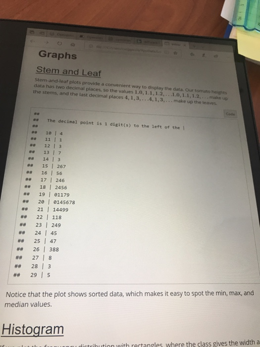 Graphs Stem and Leaf Stem-and-leaf plots provide a | Chegg.com