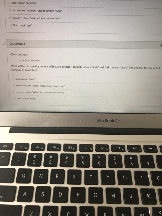 Solved D | Question 2 10 pé Declare two character arrays | Chegg.com