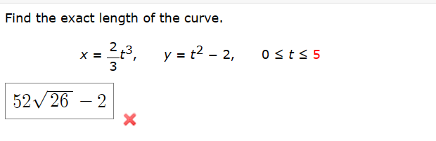 Solved Find the exact length of the curve. | Chegg.com