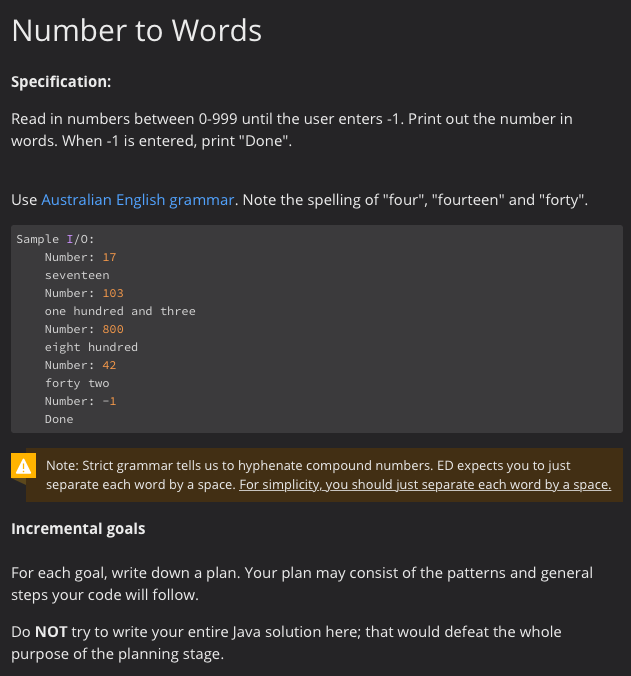 Solved Number to Words Specification: Read in numbers | Chegg.com