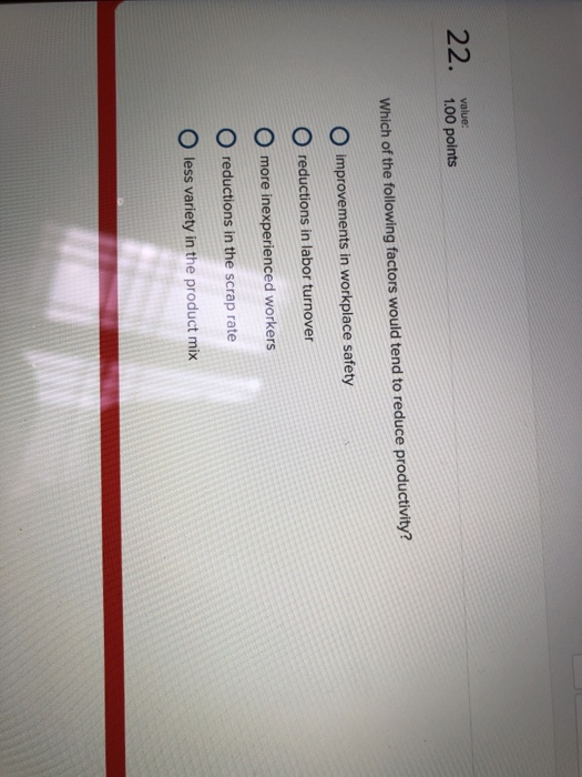 Solved 22. 100 points Which of the following factors would | Chegg.com