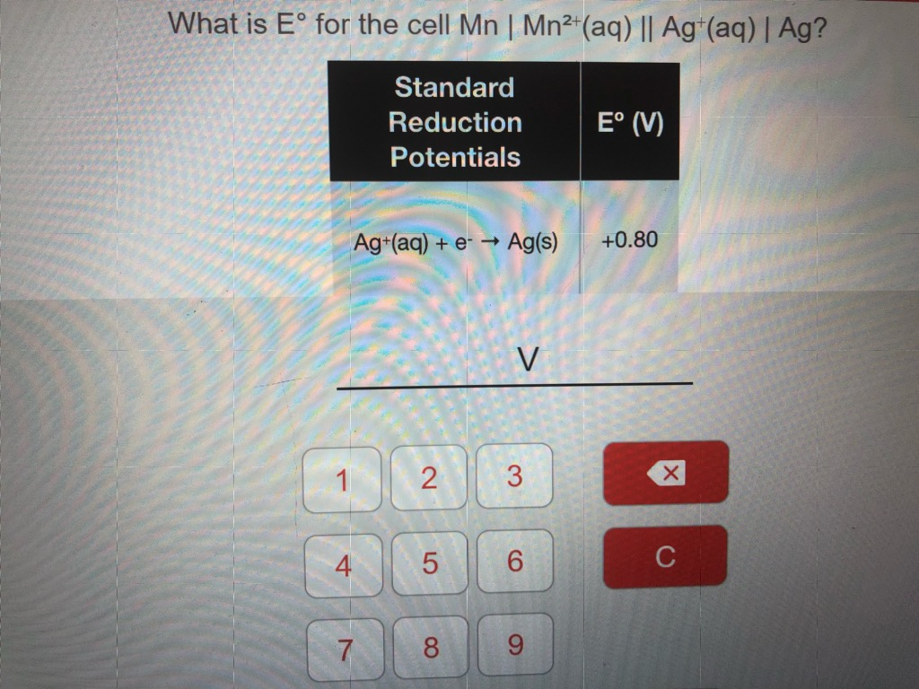 Solved: What Is Eº For The Cell Mn | Mn2+(aq) || Agt(aq)| ... | Chegg.com