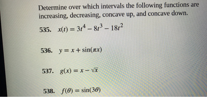 Solved Determine over which intervals the following | Chegg.com