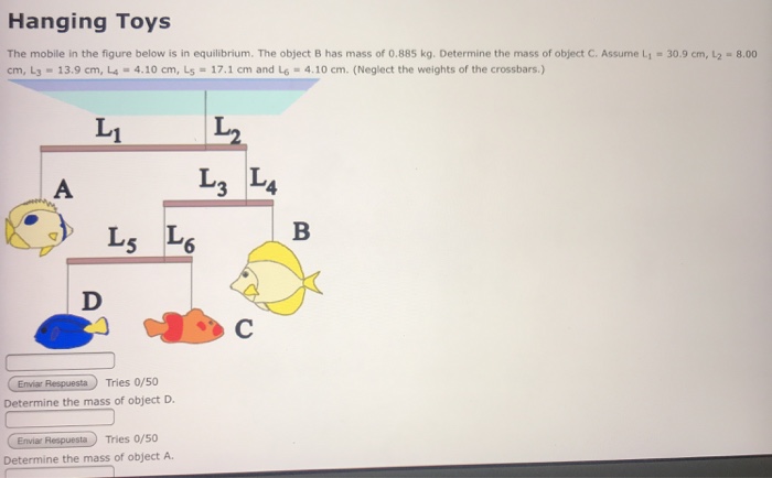 Solved Hanging Toys The mobile in the figure below is in | Chegg.com