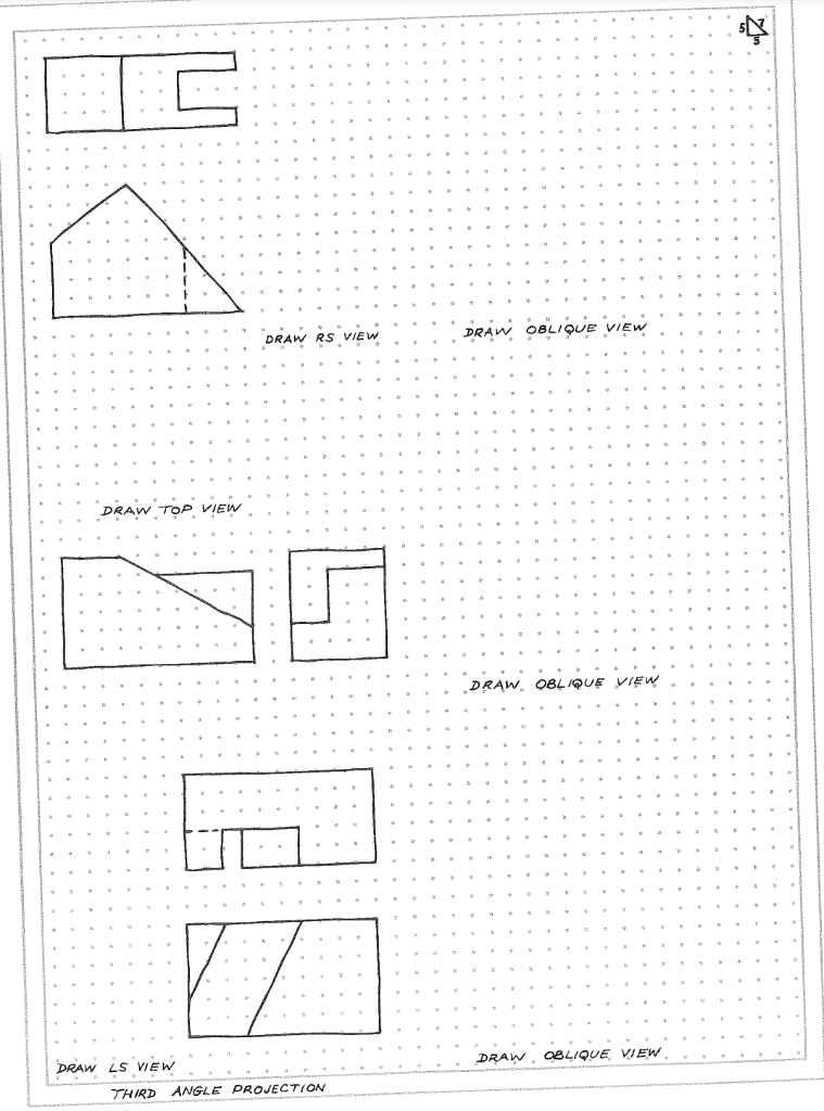 Solved DRAW RSVIEW " DRAW OBLIQUE VIEW. DRAW TOP VIEW DRAW | Chegg.com