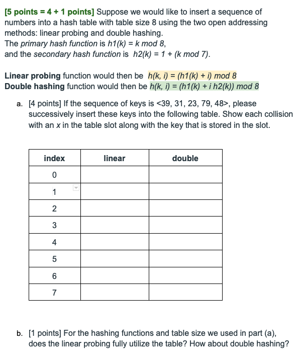 Solved [5 points =4+1 points] Suppose we would like to | Chegg.com