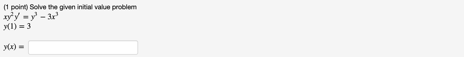 Solved (1 point) Solve the given differential equation by | Chegg.com