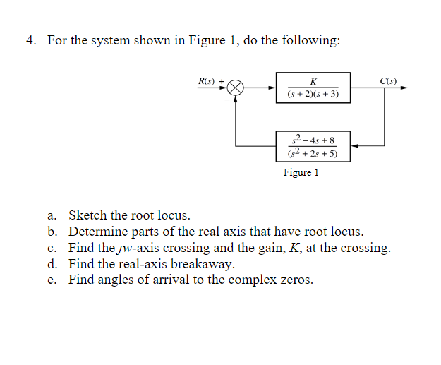 Solved 4. For the system shown in Figure 1, do the | Chegg.com