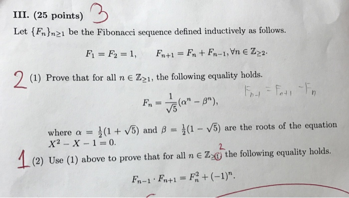 Solved Let {F_n}_n greaterthanorequalto 1 be the Fibonacci | Chegg.com
