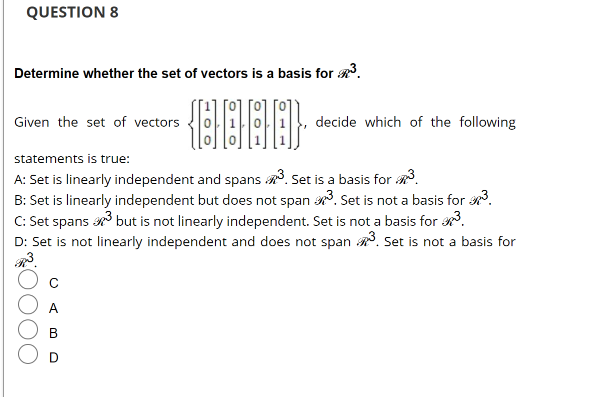 Solved For the given matrix A, find a basis for the | Chegg.com
