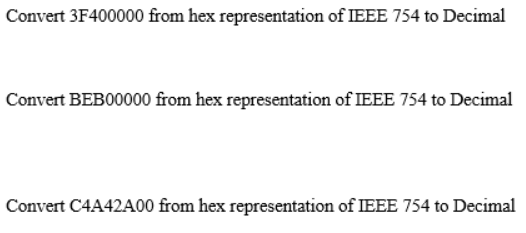 Solved Convert 3F400000 from hex representation of IEEE 754 | Chegg.com