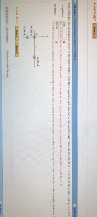 Solved Three charges are arranged as shown in the figure | Chegg.com