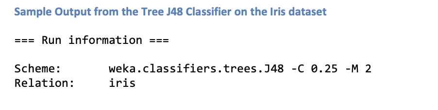 Sample Output from the Tree J48 Classifier on the | Chegg.com