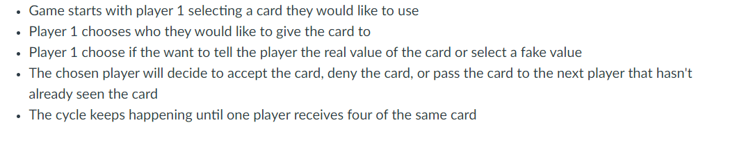 Solved I am making a JAVA card game called Cockroach Poker. | Chegg.com