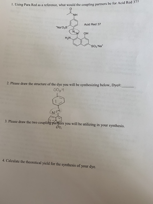 Solved NO2 NH2 Para Red 21 atoms in chromophore max 488 | Chegg.com