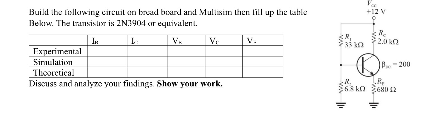 Solved Build the following circuit on bread board and | Chegg.com