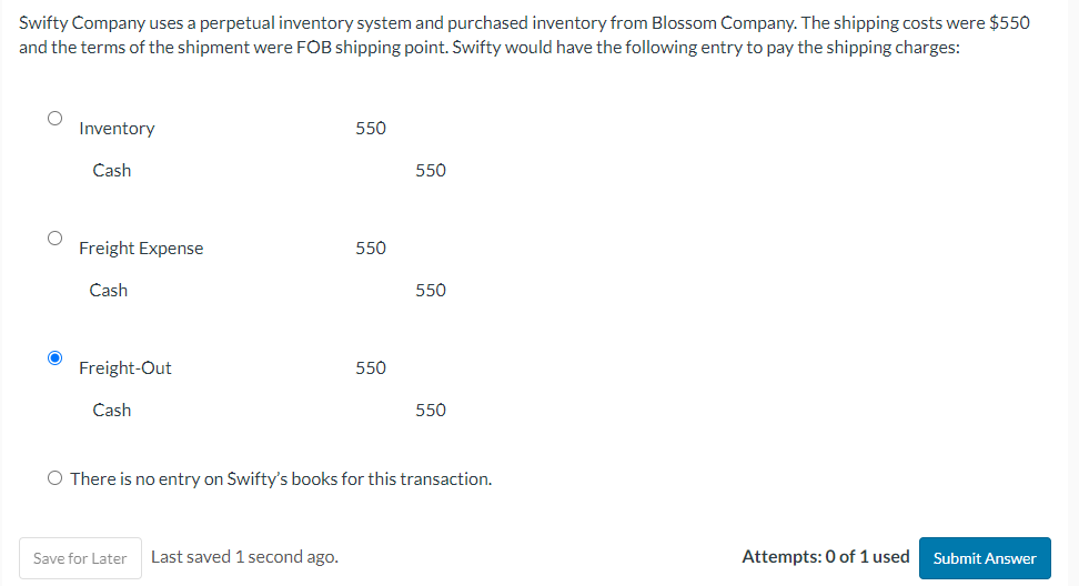 Solved Swifty Company uses a perpetual inventory system and | Chegg.com