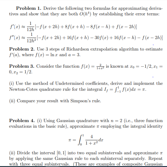 Problem 1. Derive the following two formulas for | Chegg.com