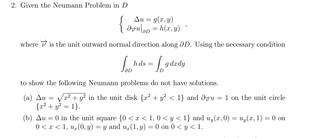 Solved 2. Given the Neumann Problem in D Au = g(x,y) Ovulap | Chegg.com