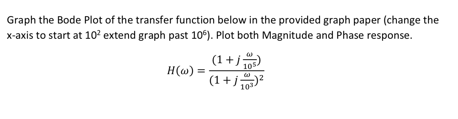 Solved Graph the Bode Plot of the transfer function below in | Chegg.com