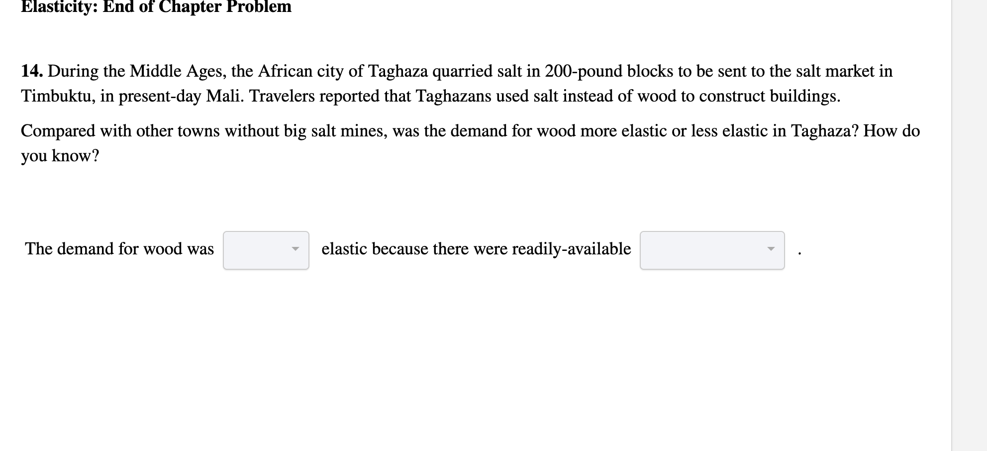 Solved Elasticity: End of Chapter Problem 14. During the | Chegg.com