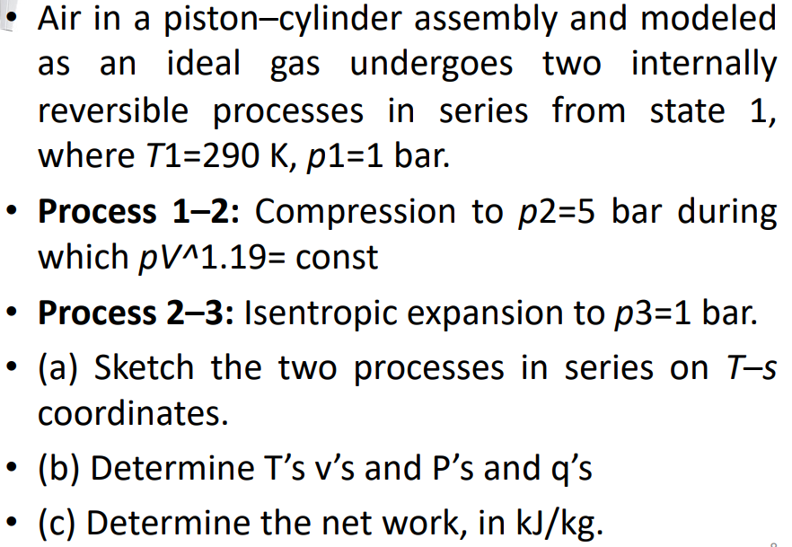 Solved • Air in a piston-cylinder assembly and modeled as an | Chegg.com
