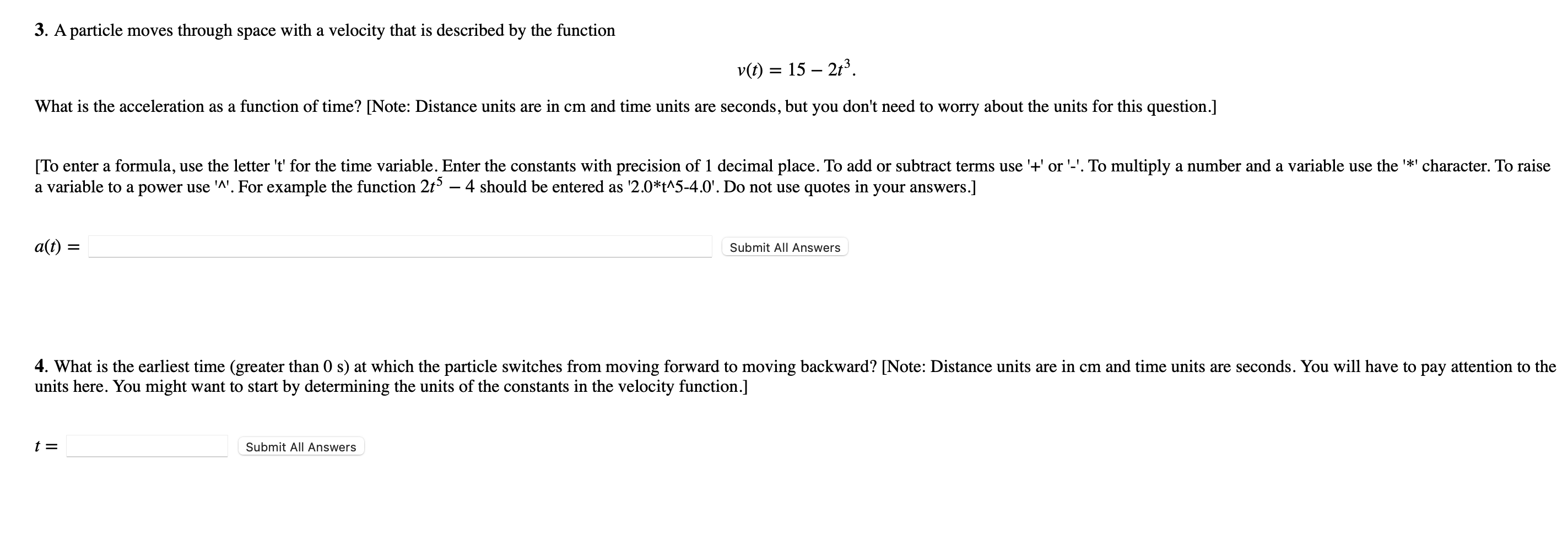 Solved 3. A particle moves through space with a velocity | Chegg.com