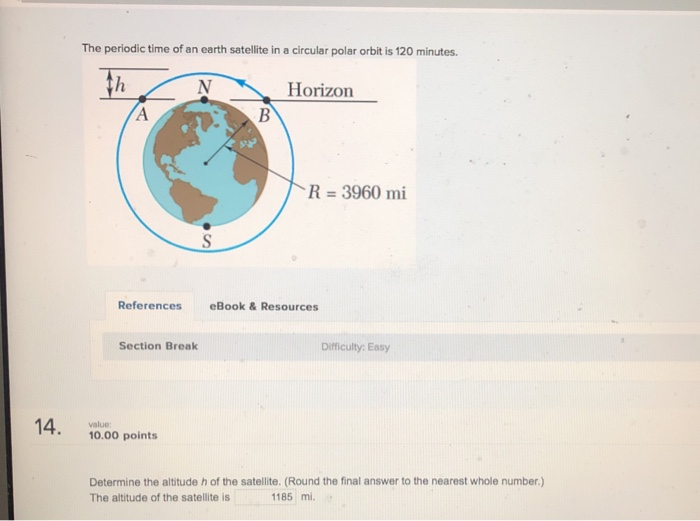 Solved The periodic time of an earth satellite in a circular | Chegg.com