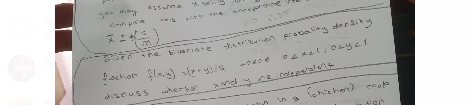 Solved Given The Bivariate Distribution Probality 0112