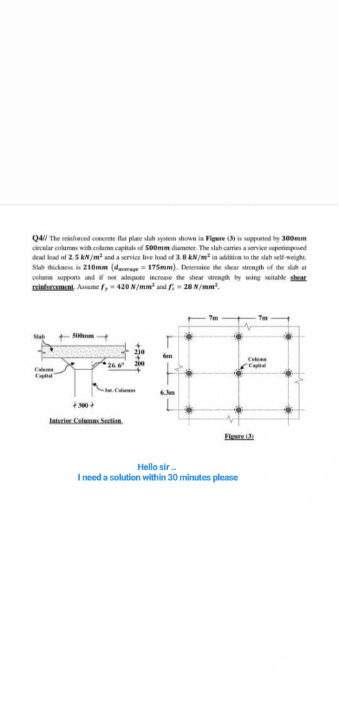 Q4// The reinforced concrete flat plate slab system | Chegg.com