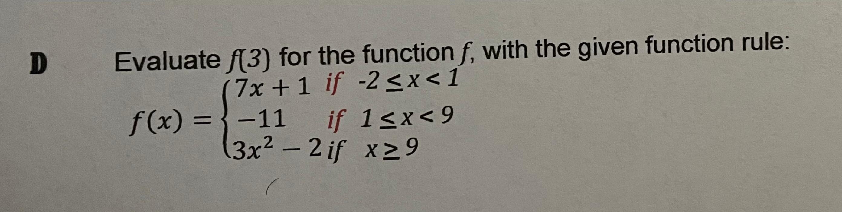 Solved Evaluate f(5) for the function f, with the given | Chegg.com