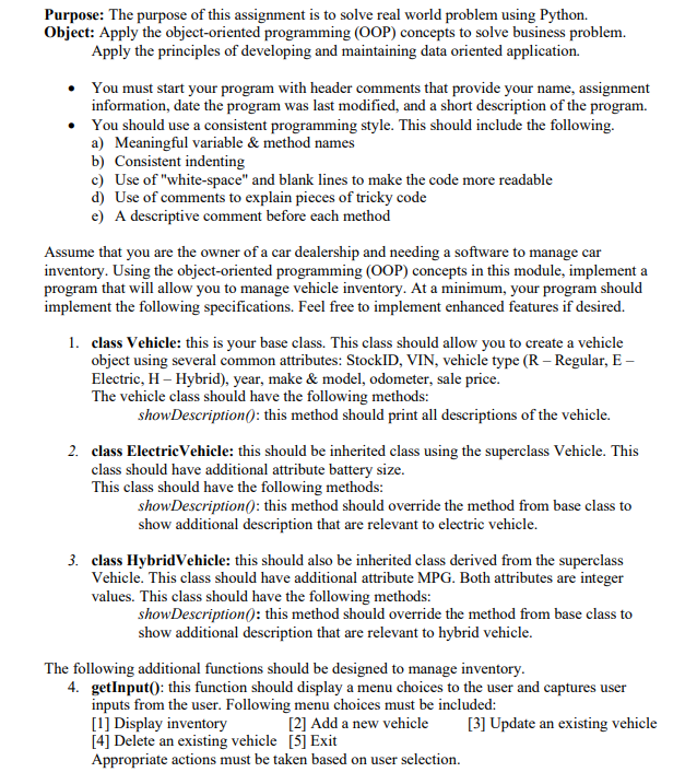 Solved Purpose: The purpose of this assignment is to solve | Chegg.com