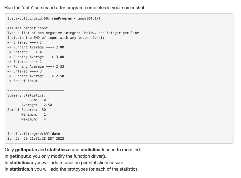 Solved 1. Add functions that computes summary statistics to | Chegg.com