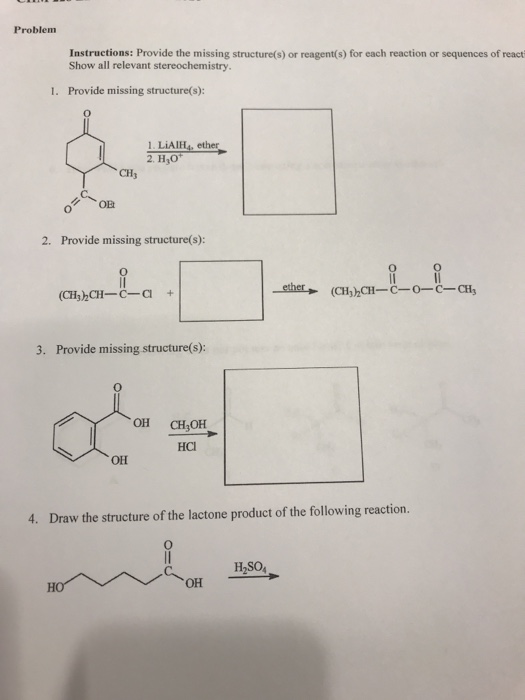 Solved Problem Instructions: Provide the missing | Chegg.com