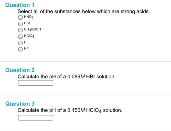 Solved Select all of the substances below which are strong | Chegg.com