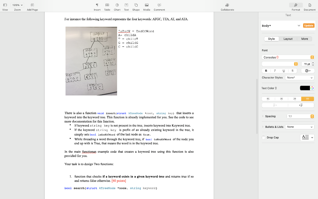 Solved D View 125% Zoom Add Page T D O Insert Table Chart | Chegg.com