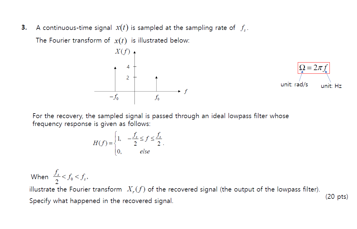 Solved A continuous-time signal x(t) is ﻿sampled at ﻿the | Chegg.com
