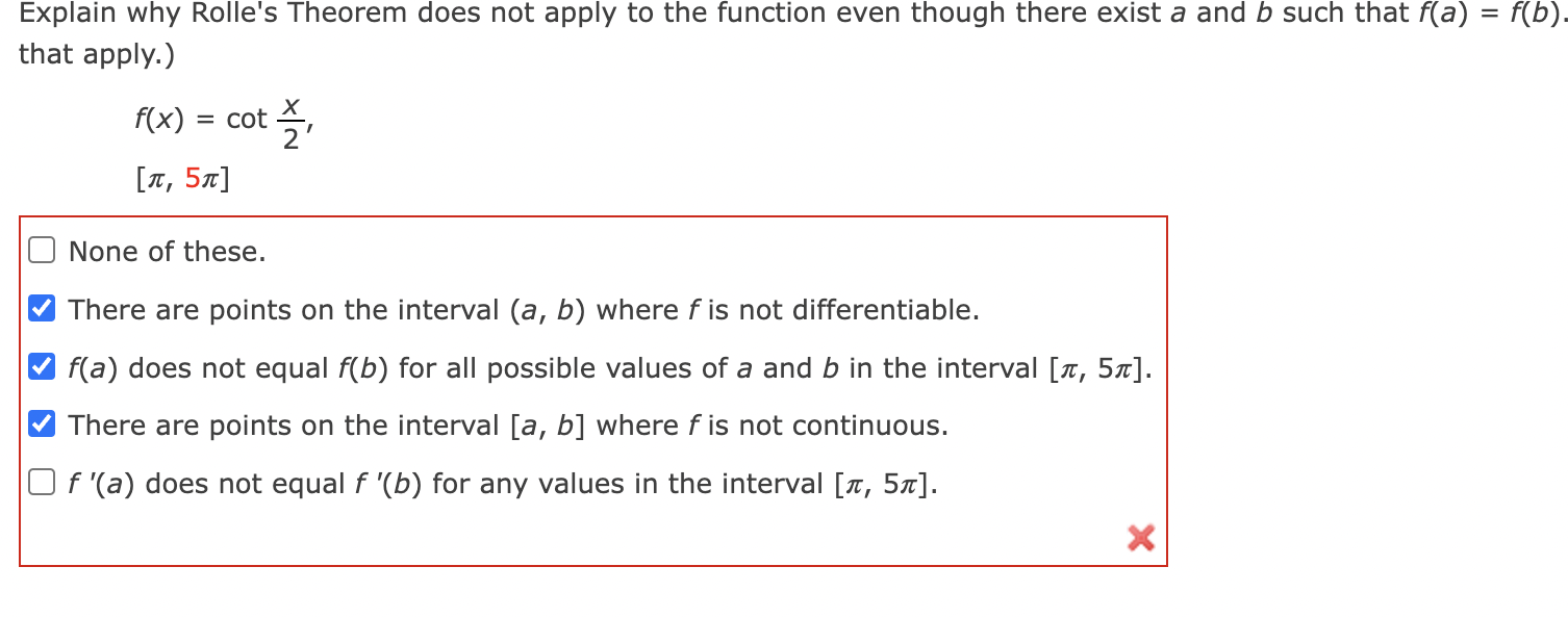 Solved Explain why Rolle's Theorem does not apply to the | Chegg.com