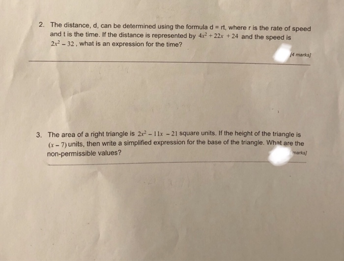 Solved 2. The distance, d, can be determined using the | Chegg.com